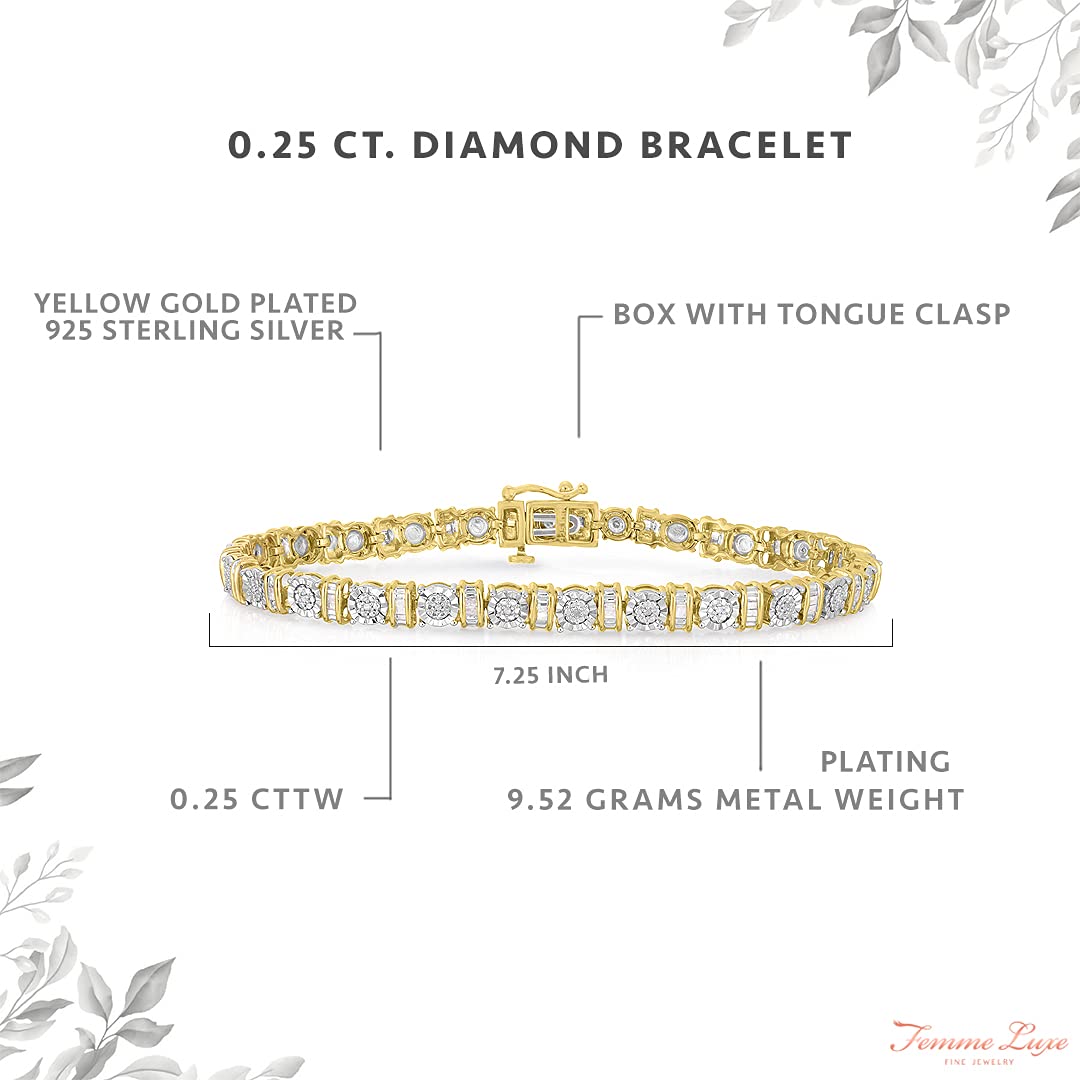 Femme Luxe Eva Miracle Set Diamond Tennis Bracelets for Women, Hypoallergenic, 925 Sterling Silver, Size 7.50 or 7.25 (Eva 3)