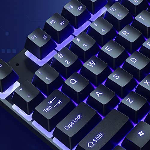 Wired Gaming Keyboard,RGB Backlit USB Gaming Keyboard,104 Keys Ergonomic Computer Keyboard,QWERTY Layout,for Home/Office/Laptop/Work/Gaming(Black)