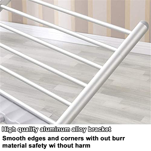 PHASFBJ Multifunctional Foldable 45-55℃ Constant Temperature Electric Heated Drier Clothes Airer Hanger Shoes Drying Rack with Waterproof Power Switch for Laundry Room, School