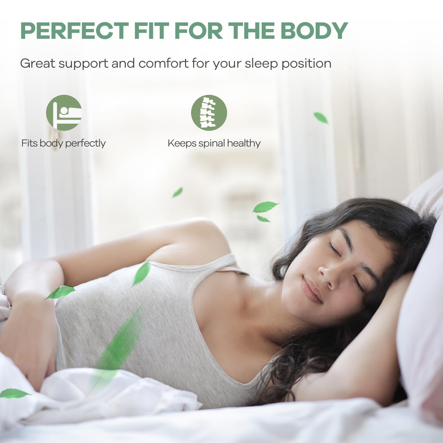 NChanmar 8 inch Memory Foam Mattress Cooling Gel Green Tea Mattress/Pressure Relieving/CertiPUR-US Certified/Bed-in-a-Box/Cooling Gel Foam, White,Full