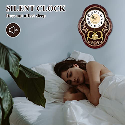 YEQKINIG Wall Clock 15 inch Large Silent Clock, Battery Powered, No Ticking Quartz Pendulum Clock,Wall Clock for Living Room Decor,Suitable for Bedroom、Bathroom、Farmhouse、Kitchen...