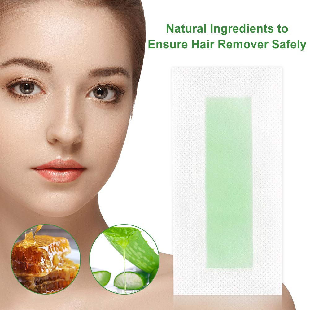 Facial Wax Strips,Hair Removal Wax Strip,Mini Face Wax Strips,Hair Removal Waxing Strips for Eyebrows,Lips,Sensitive Face
