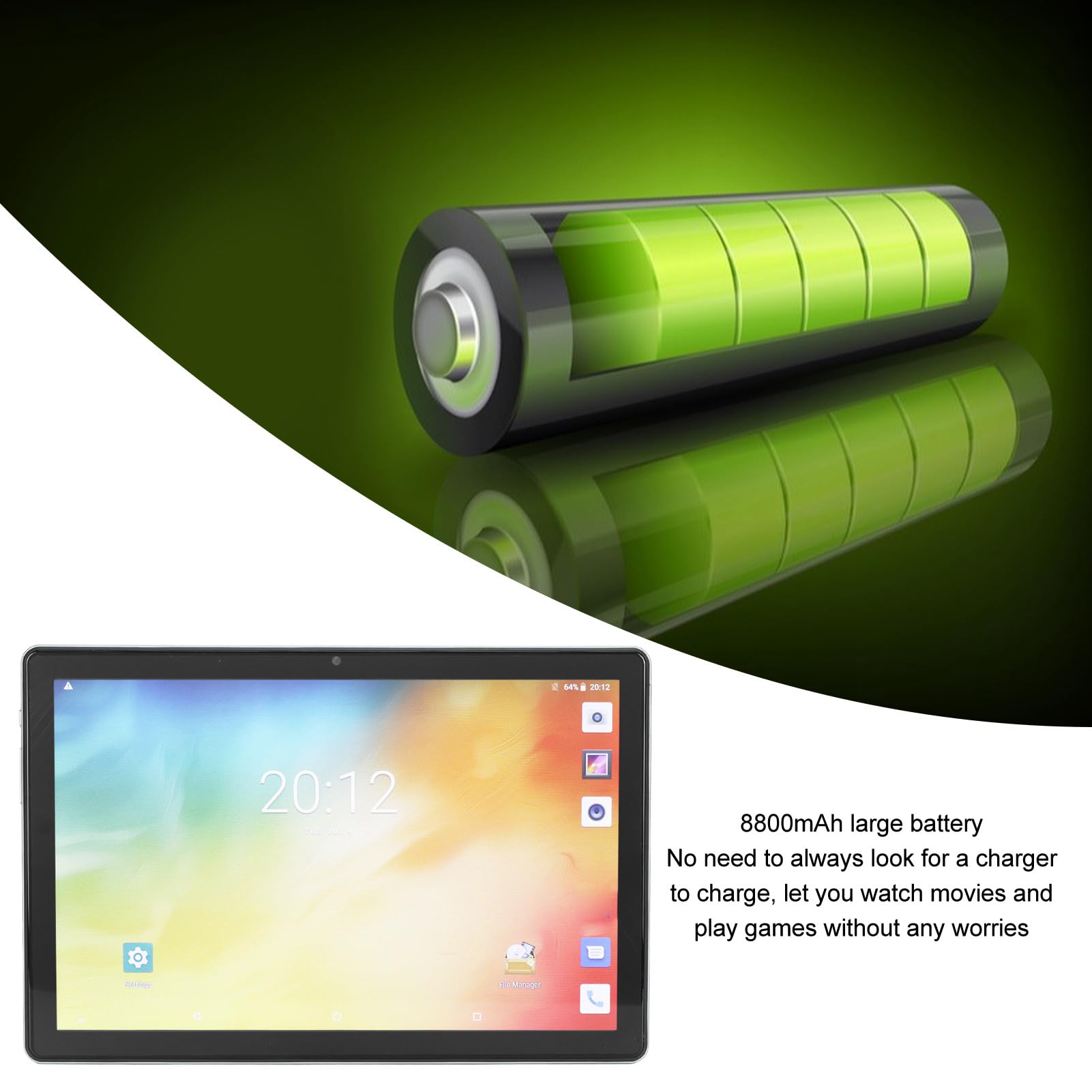 Honio 10.1 Inch Tablet Set, US Plug 100β240V Keyboard Mouse Touch Screen Tablet Full HD 1920x1200 (#2)