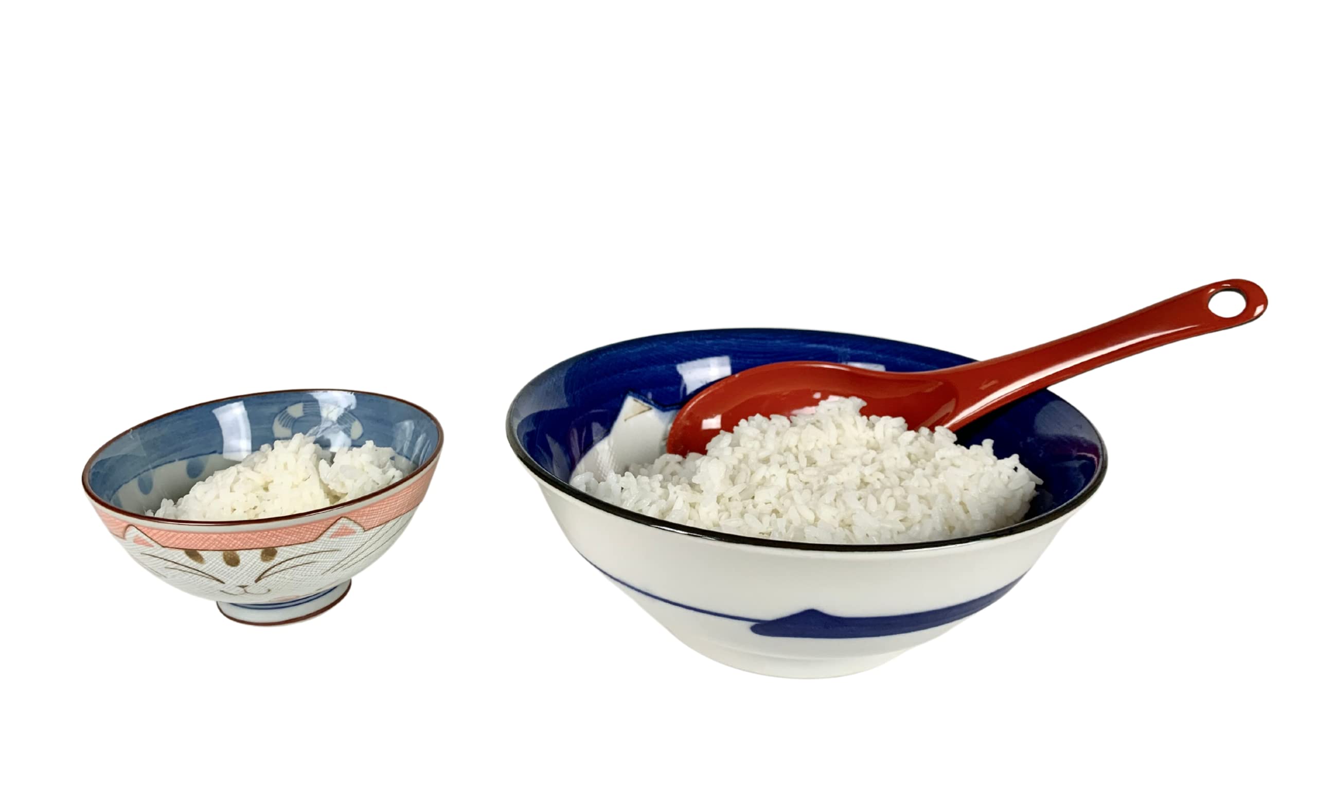 JapanBargain, Japanese Porcelain Bowl Rice Bowl Soup Bowl Made in Japan, Maneki Neko Smiling Cat Pattern