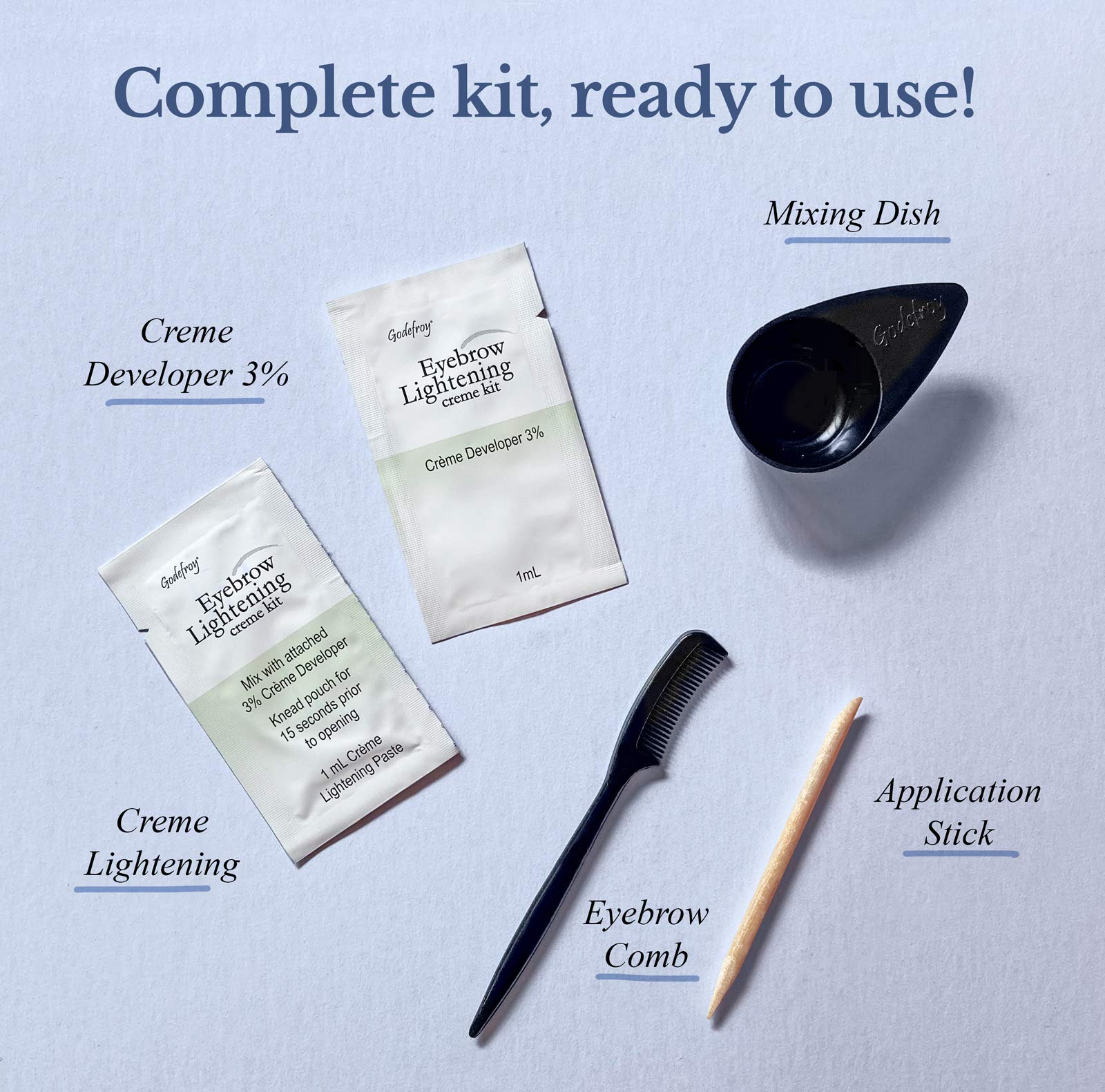 Godefroy Eyebrow Color Lightening Crème Single Use Application Kit