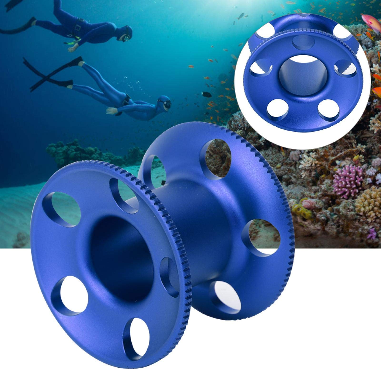 Finger Spool Reel, Underwater Finger Spool, Finger Control Reel, Diving for Freediving Snorkeling(6 * 6 * 5cm-Blue)