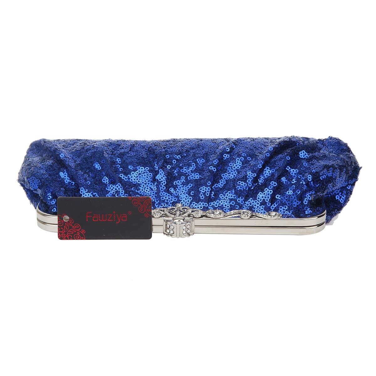 Fawziya Satin Clutch Pleated Dressy Handbags For Evening-Blue