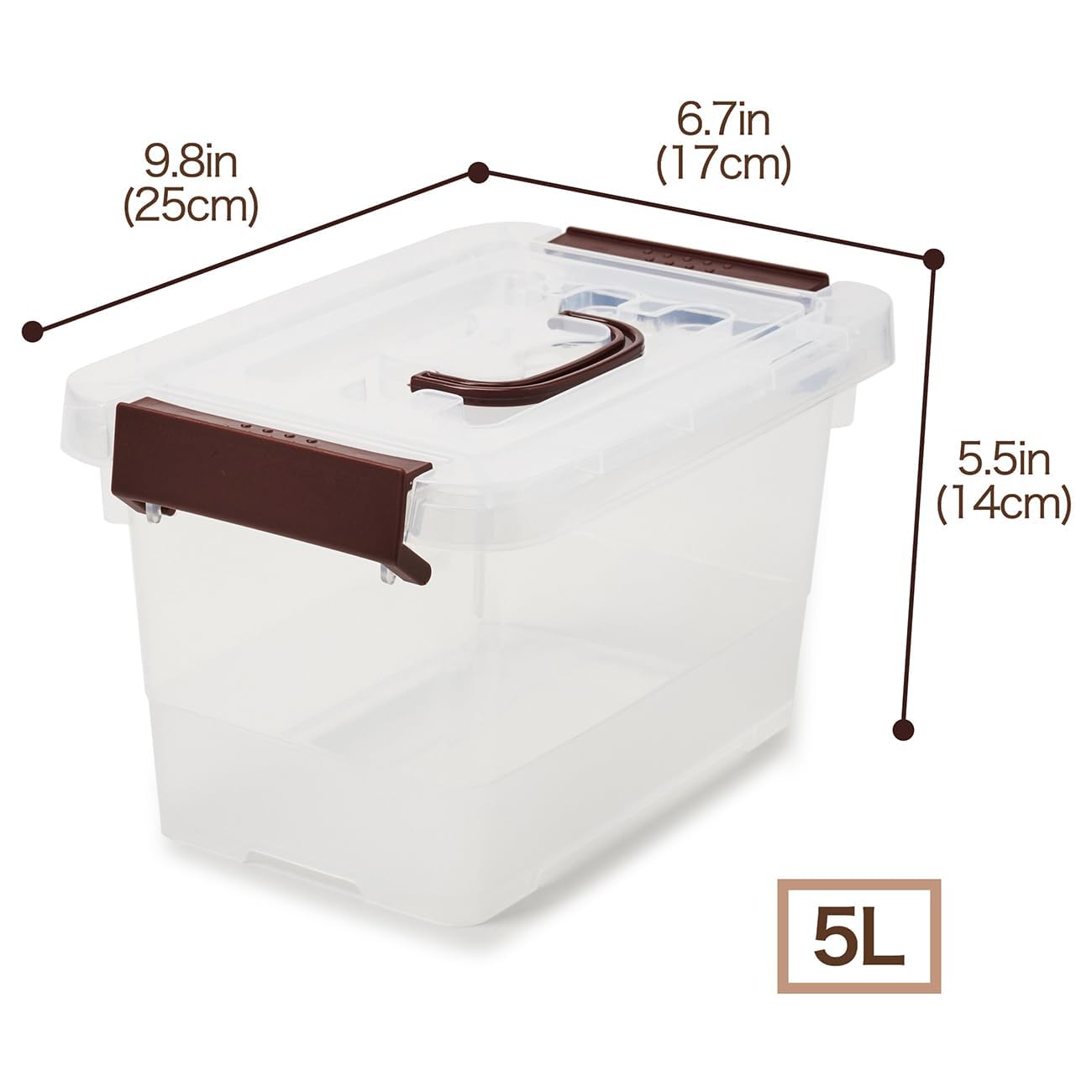 EZOWare 5 Quart Stackable Storage Bin Container with Lid, Set of 6 Clear Lidded Plastic Tote Organiser Box with Top Handle - 10 x 6.5 x 5.5 inch