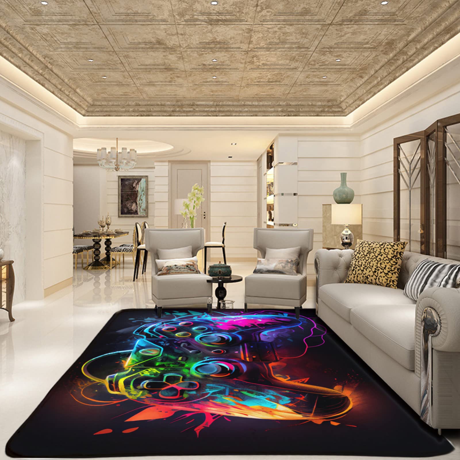 NEBOTON Gaming Rug for Game Room, Gamer Rug for Boys Bedroom, Game Controller Theme 36x24inches