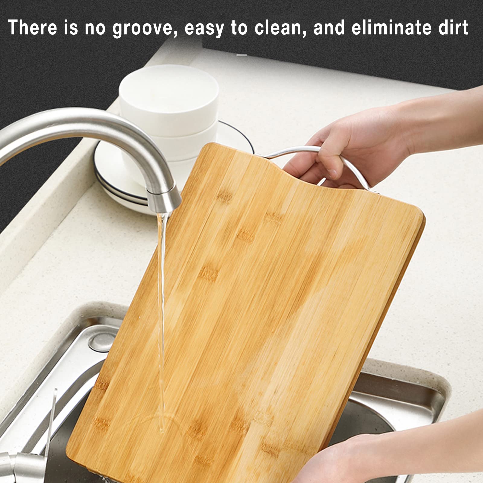 Kitchen Organic Bamboo Cutting Board with Easy Grip Handle,BPA Free Food Safe Wheat straw PP material Cutting Board combination. chinese Cutting Board