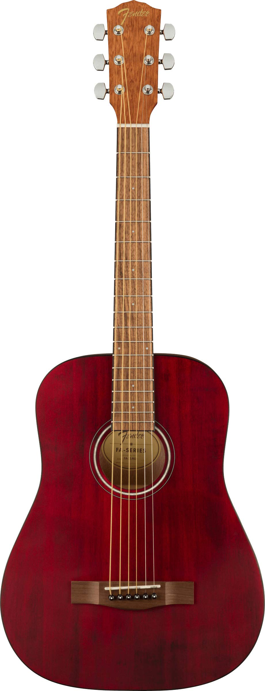 Fender FA-15 3/4-Scale Kids Steel String Acoustic Guitar - Red Learn-to-Play Bundle with Gig Bag, Tuner, Strap, Picks, Fender Play Online Lessons, and Austin Bazaar Instructional DVD