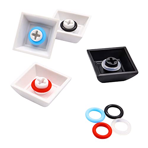 ThreeBulls 120Pcs Clear Rubber O-Ring Switch Dampeners Keycap White for Cherry MX Key Switch Keyboards Dampers
