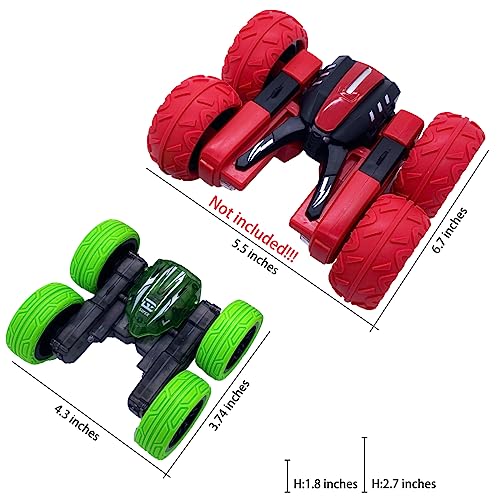Threeking Small RC Rotating Stunt Cars Flowering Remote Control Car Toys with Lights Double-Sided Driving 360-degree Flips Rotating Car Toy