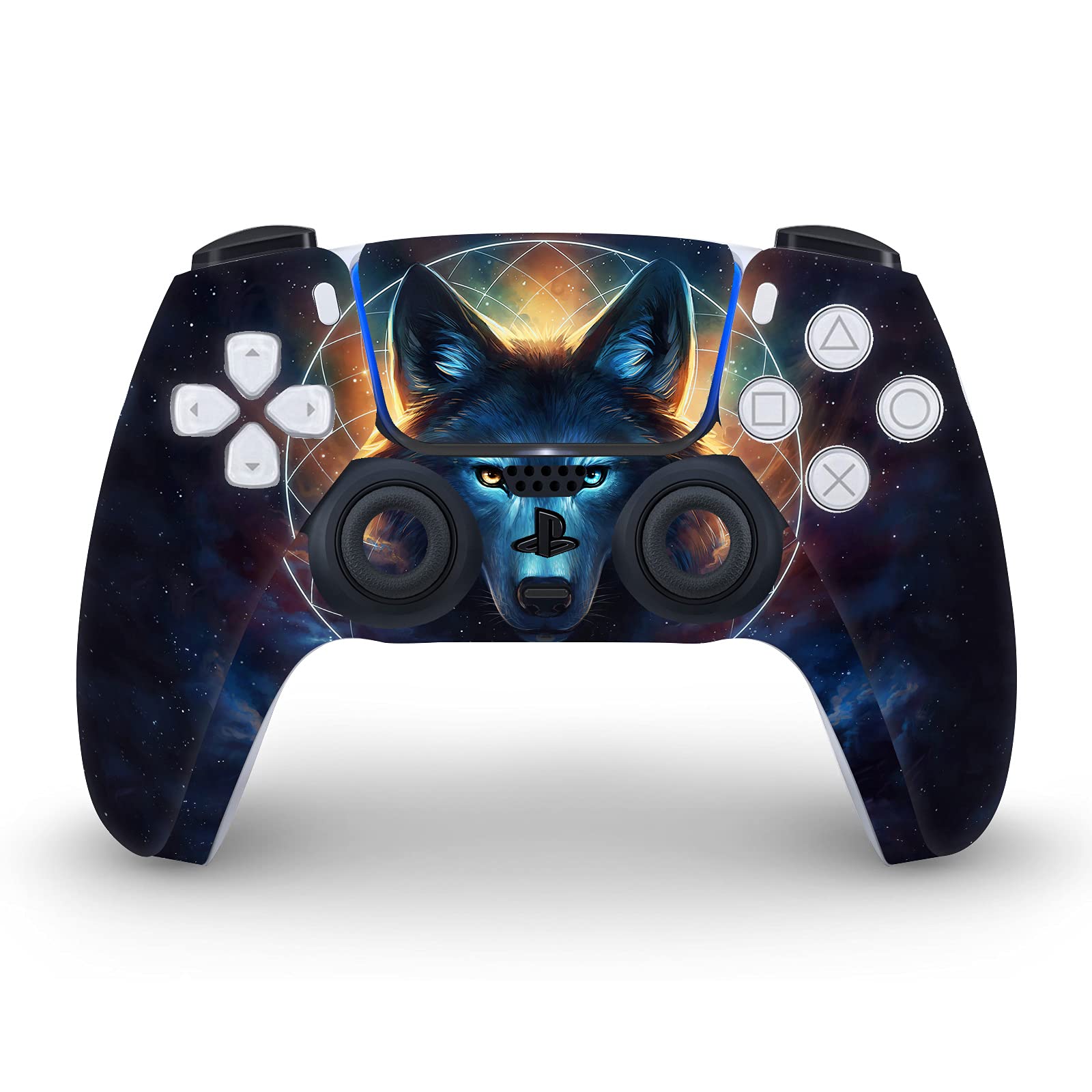 Dreamcatcher Wolf Art Mix Vinyl Faceplate Sticker Gaming Skin Case Cover Compatible with Sony Playstation 5 PS5 Disc Edition Console & DualSense Controller