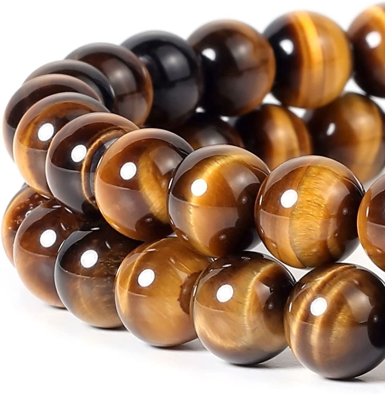 IFIX Cross 12mm Tiger Eye Beads Necklace Gemstone beads Necklace Jewelry 22" Long