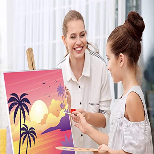 weharnc 4 Pack Paint by Number for Adults Landscape-Paint by Numbers for Adults Beginner,Seaside Sunset Scenery Paint by Number Perfect for Gift Home Wall Decor(8x8inch)