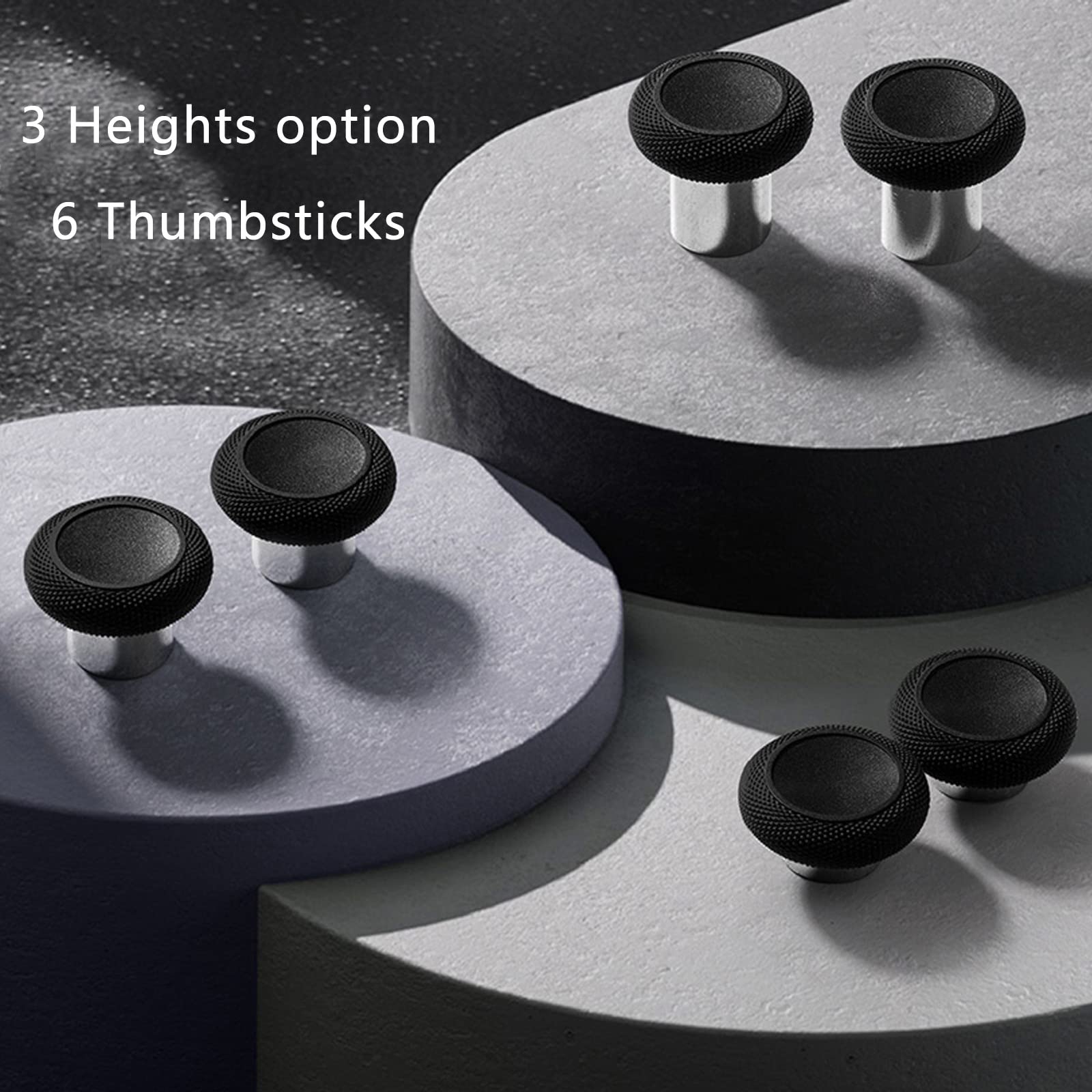 GuliKit KK Ring Thumbstick Kit, 3 Pair of Joystick Replacement Magnetic Analog Thumbstick Swap Set Stick Cap for Kingkong 2 & 2 pro Controller - Black