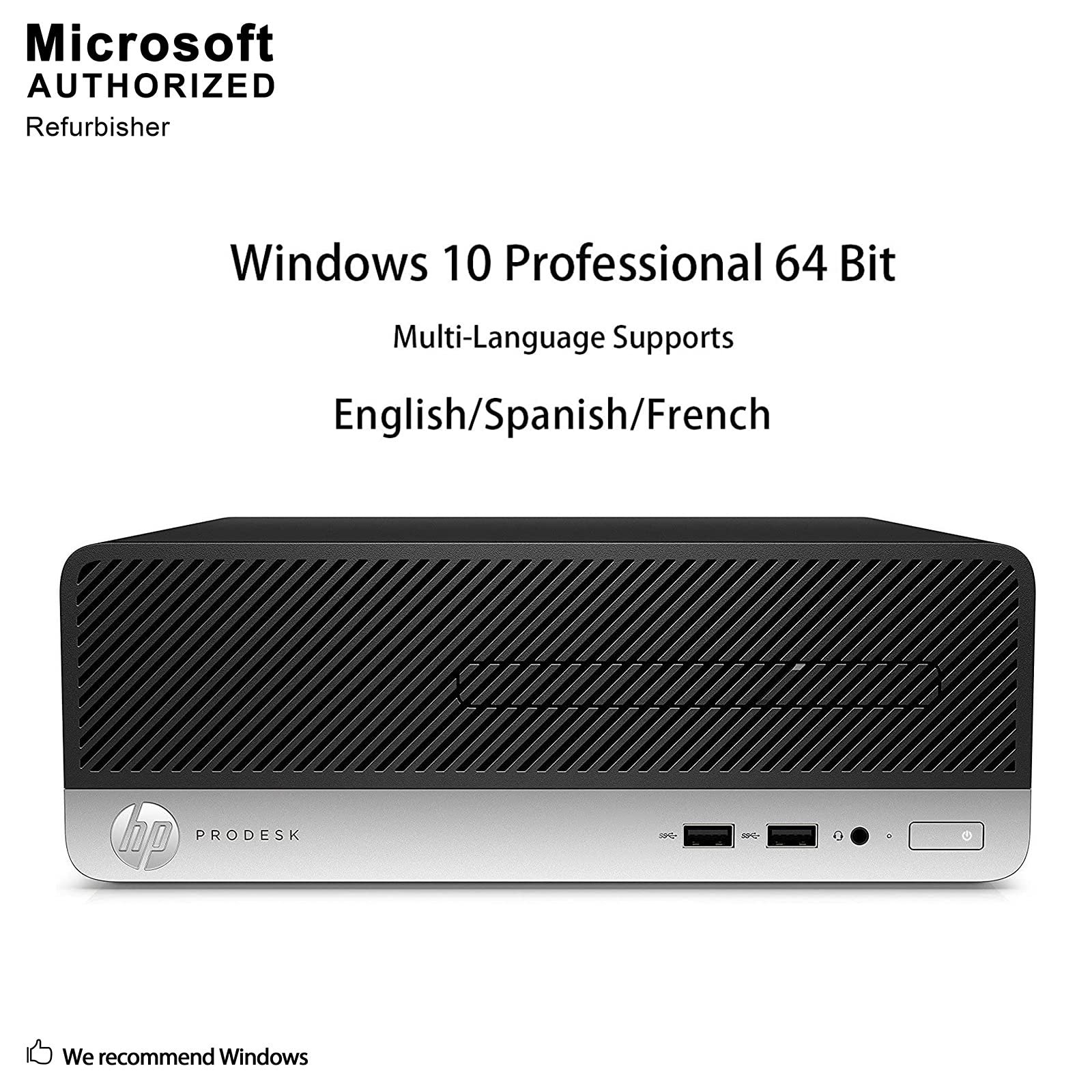 HP ProDesk 400 G4 SFF High Performance Business Desktop Computer, Intel Core i3-6100 3.7GHz, 16G DDR4, 512G SSD, WiFi, BT, 4K Support, DP, VGA, Windows 10 Pro 64 English/Spanish/French(Renewed)