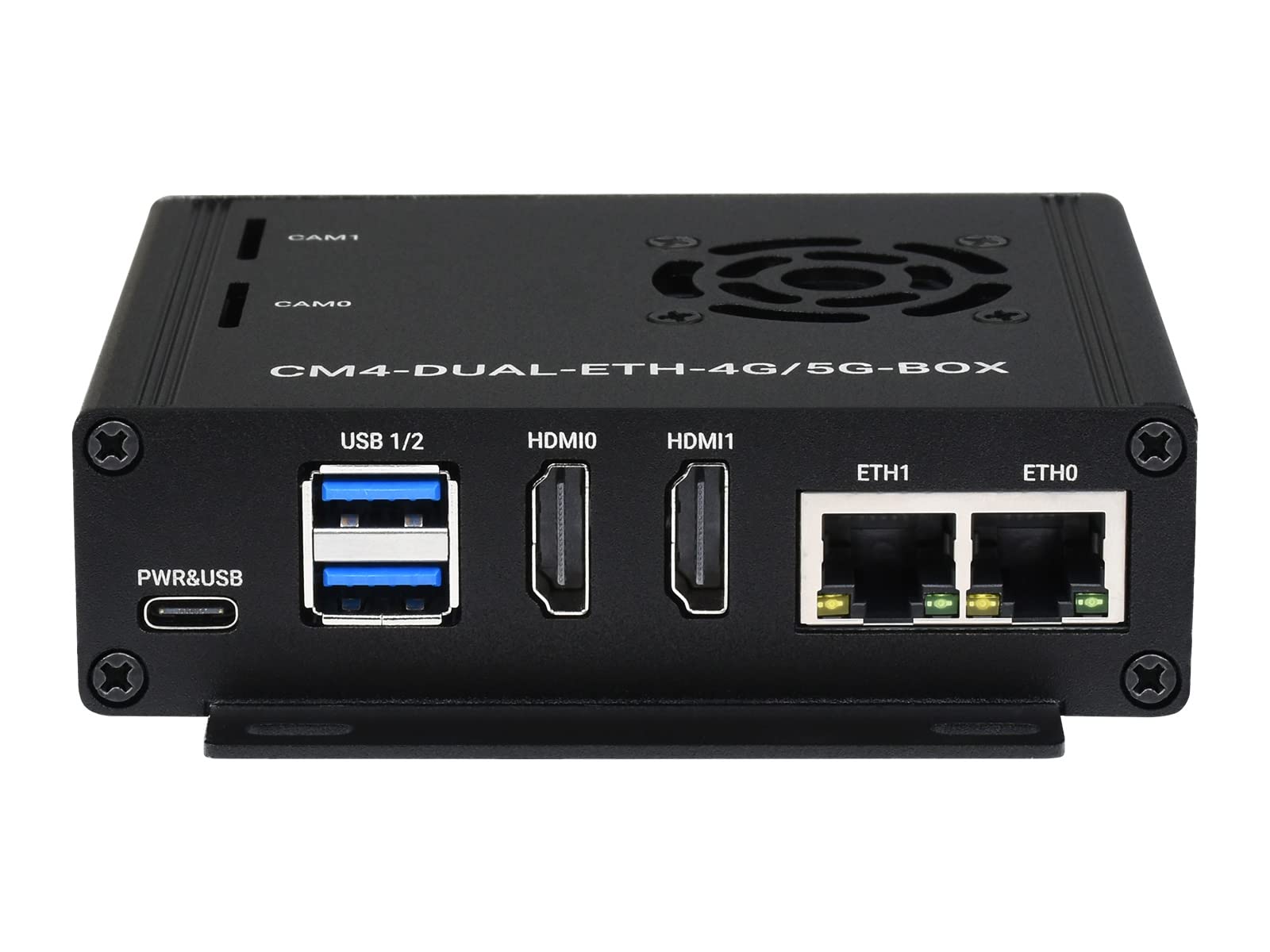 Waveshare Dual Gigabit Ethernet 5G/4G Mini-Computer Compatible with Raspberry Pi Compute Module 4 (NOT Included) with Metal Case and Cooling Fan
