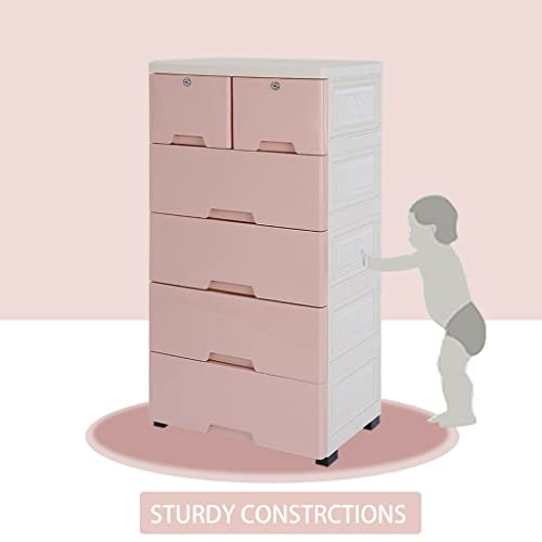 Nightstand Bedside Table Drawer Cabinet 6 Drawer Dresser Shelf Cabinet Storage Closet Organizer Home Bedroom Modern and Elegant Look Storage Tower Dresser