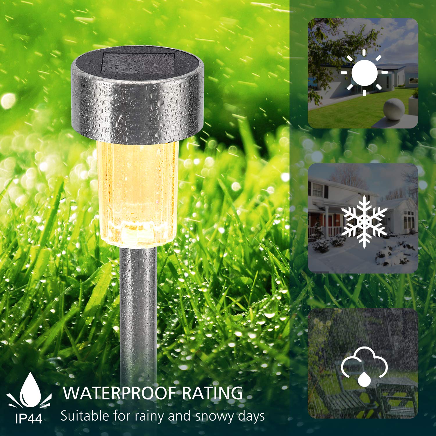 Foxdott Solar Lights Outdoor, 12Pack solar pathway lights outdoor, Waterproof, LED Landscape garden lights Solar Powered, Outdoor Lights Solar Garden Lights for Pathway, Walkway, Patio, Yard, Driveway