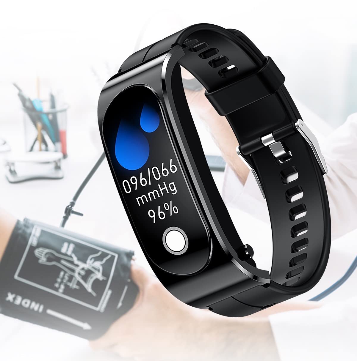 Smart Watch, Fitness Tracker for Men Women, Bracelet Band with 24 Hour Body Temperature Heart Rate Monitor Blood Pressure Blood Oxygen(SpO2) Waterproof smartwatch for iPhone Android Phones