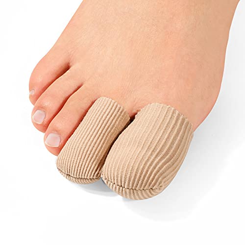 Kimihome 10 PCS Gel Toe Caps Closed Toe Surface Fabric Sleeve Protectors, Silicone Toe Sleeve Cushions and Protects, Provide Relief for Corns, Blisters and Calluses Protect (10)