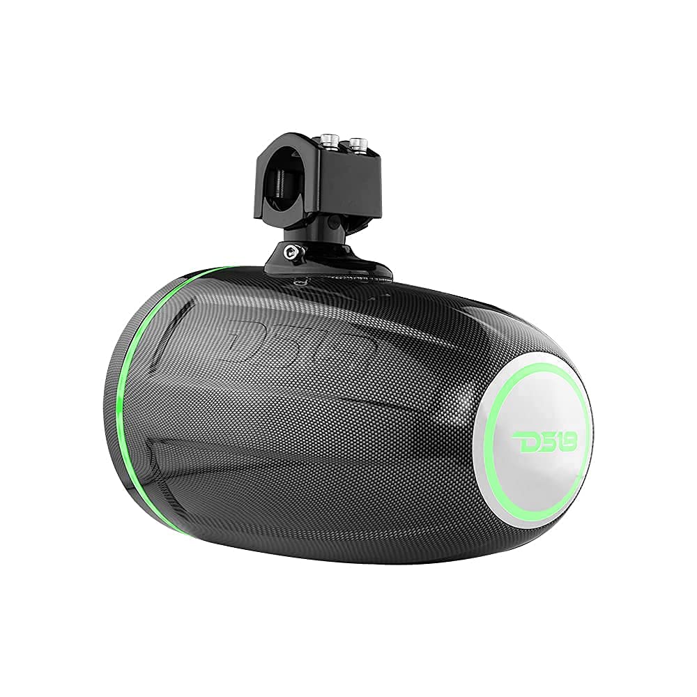 DS18 Hydro CF-X8TP 8" Marine Towers with Integrated RGB LED Lights - High Performance, Marine Grade IP65 Rated, UV Stable, 375 W Max 125 W RMS 4 Ohms (Pair)