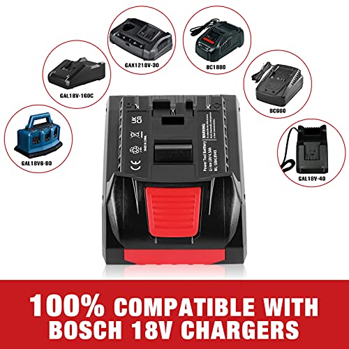 DSANKE 18V 4.5Ah GBA18V40 Lithium-Ion Battery Replacement for Bosch 18V Battery GBA18V40 GBA18V80 BAT609 BAT609G BAT610 BAT610G BAT612 BAT618 BAT618G BAT619 BAT619G BAT622 BAT620