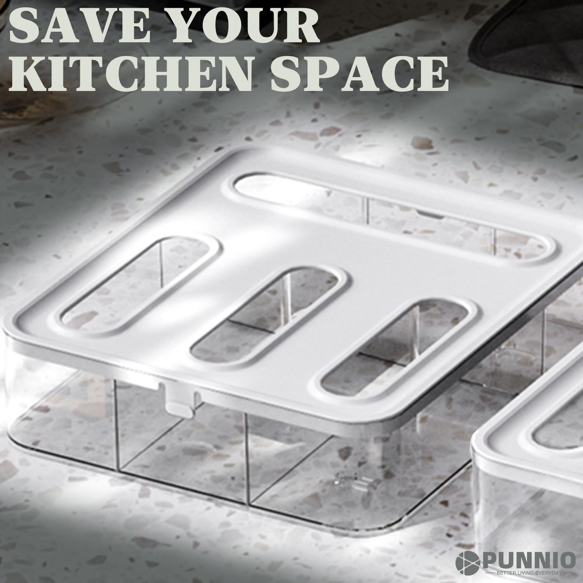 PUNNIO Kitchen Storage Bag Organizer, Acrylic Baggie organizer for Drawer, Plastic Bag Organizer complicate with Gallon, Quart, Sandwich, Snack, and Slider Bags (Acrylic)