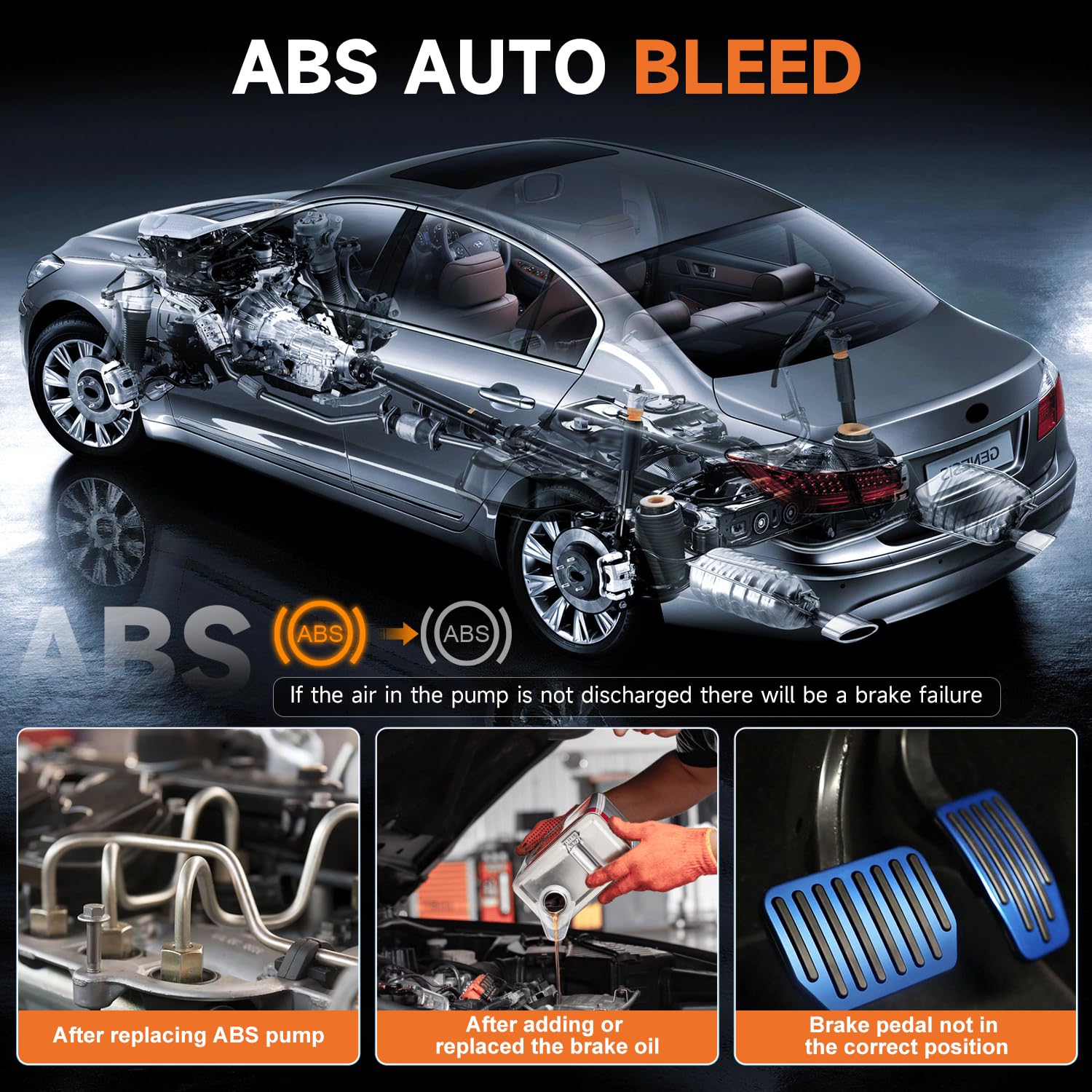 FOXWELL NT630 Plus OBD2 Scanner with ABS Auto Bleed ABS SRS/Airbag OBD2 Car Diagnostic Tool Full ABS/SRS Function, ABS Code Reader with SAS/Oil/EPB/Airbag Light Reset Bidirectional Scan Tool