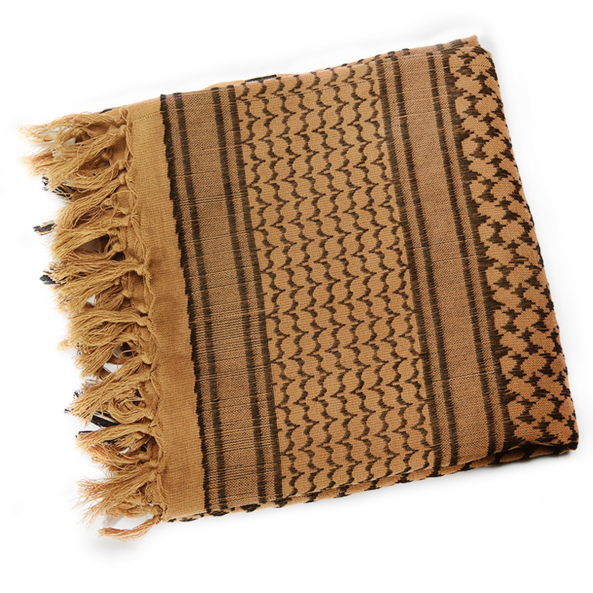 FREE SOLDIER 100% Cotton Military Shemagh Tactical Desert Keffiyeh Head Neck Scarf Arab Wrap(White)