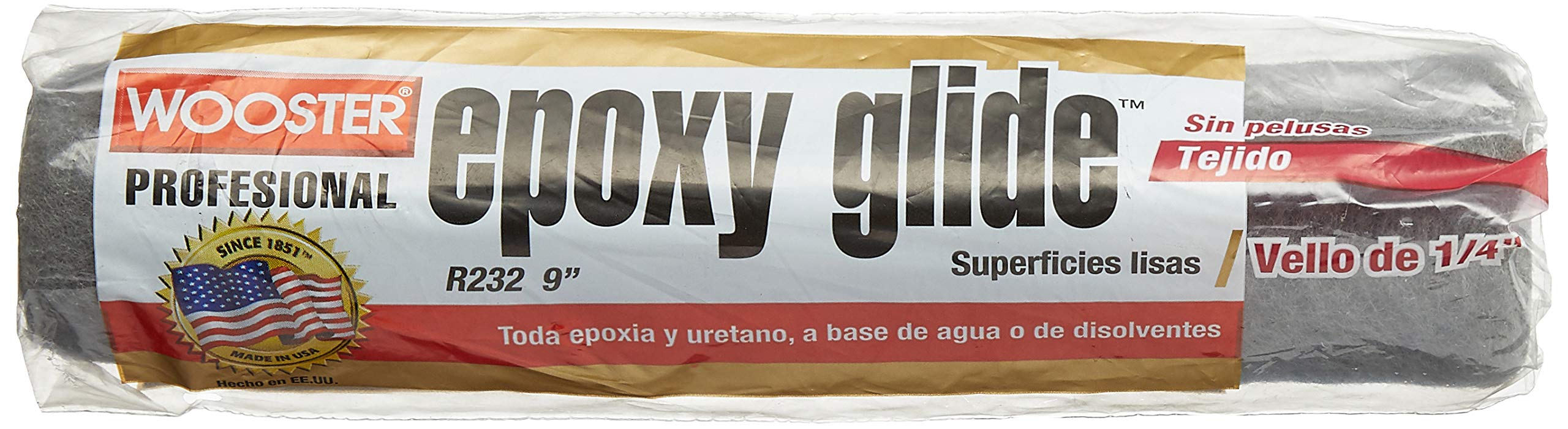 Wooster Brush R232-9 Epoxy Glide Roller Cover, 1/4-Inch Nap, 9-Inch