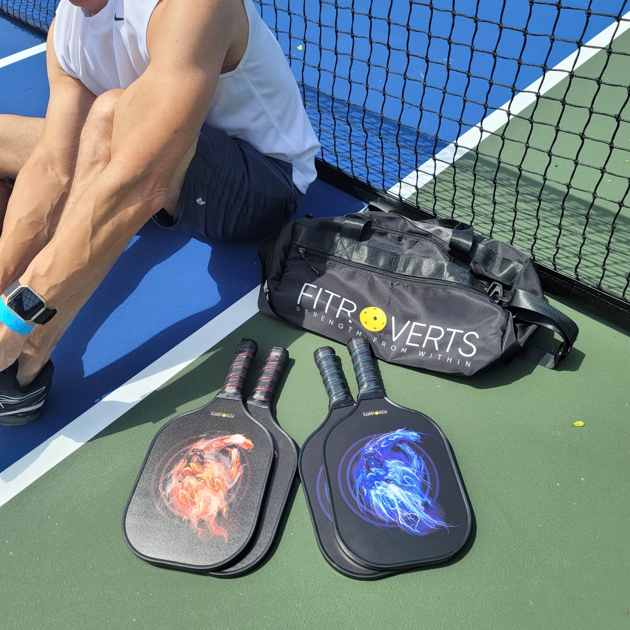 FITROVERTS USAPA Approved Pickleball Paddle Set - Pickleball Paddles | Pickleball Balls | Replacement Soft Grip Tape | 1 Carry Bag