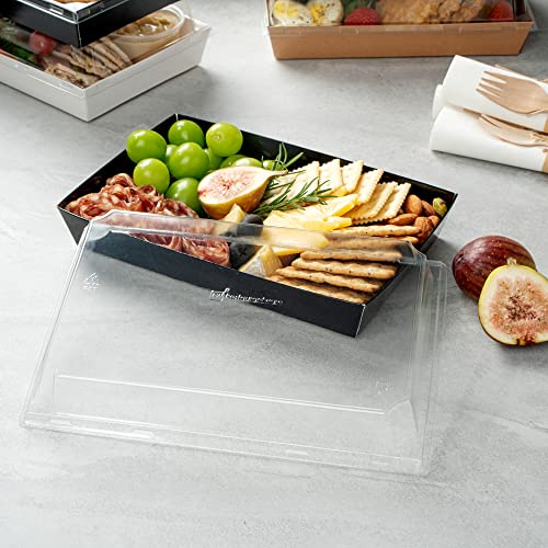 Restaurantware Matsuri Vision Clear Plastic Lid - Fits Large Sushi Tray - 100 count box