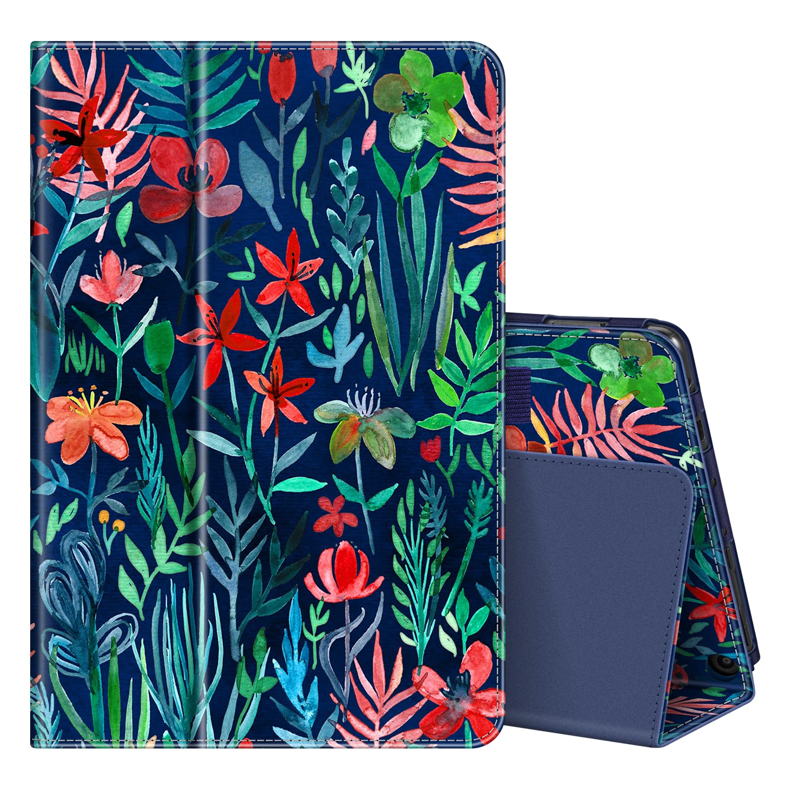 Fintie Folio Case for All-New Amazon Fire HD 10 and 10 Plus Tablet (13th/11th Generation, 2023/2021 Release) 10.1" - Slim Fit Standing Cover with Auto Sleep/Wake, Jungle Night
