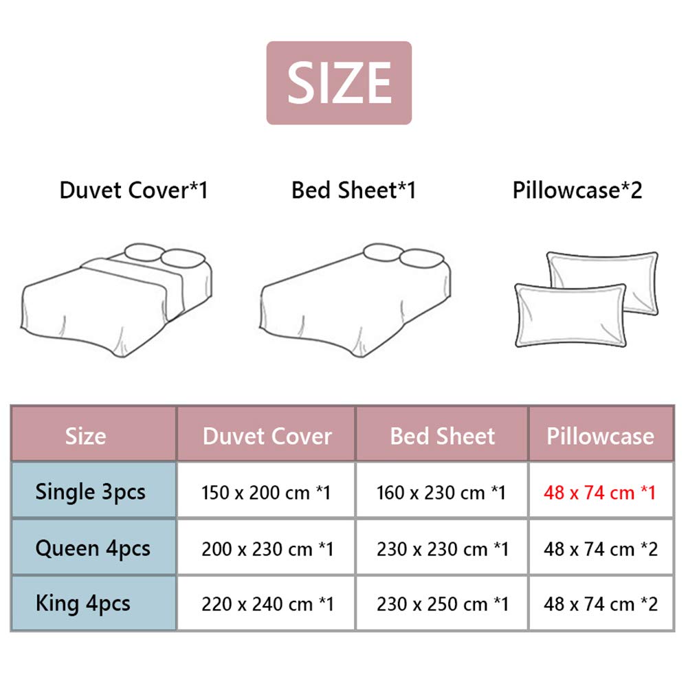 WCPQT Soft Flannel Bedding Set Duvet Cover,with Pillowcases Bed Sheet,Thermal Warm Fluffy Thicken Duvet Cover Set-F King 4pcs 220x240