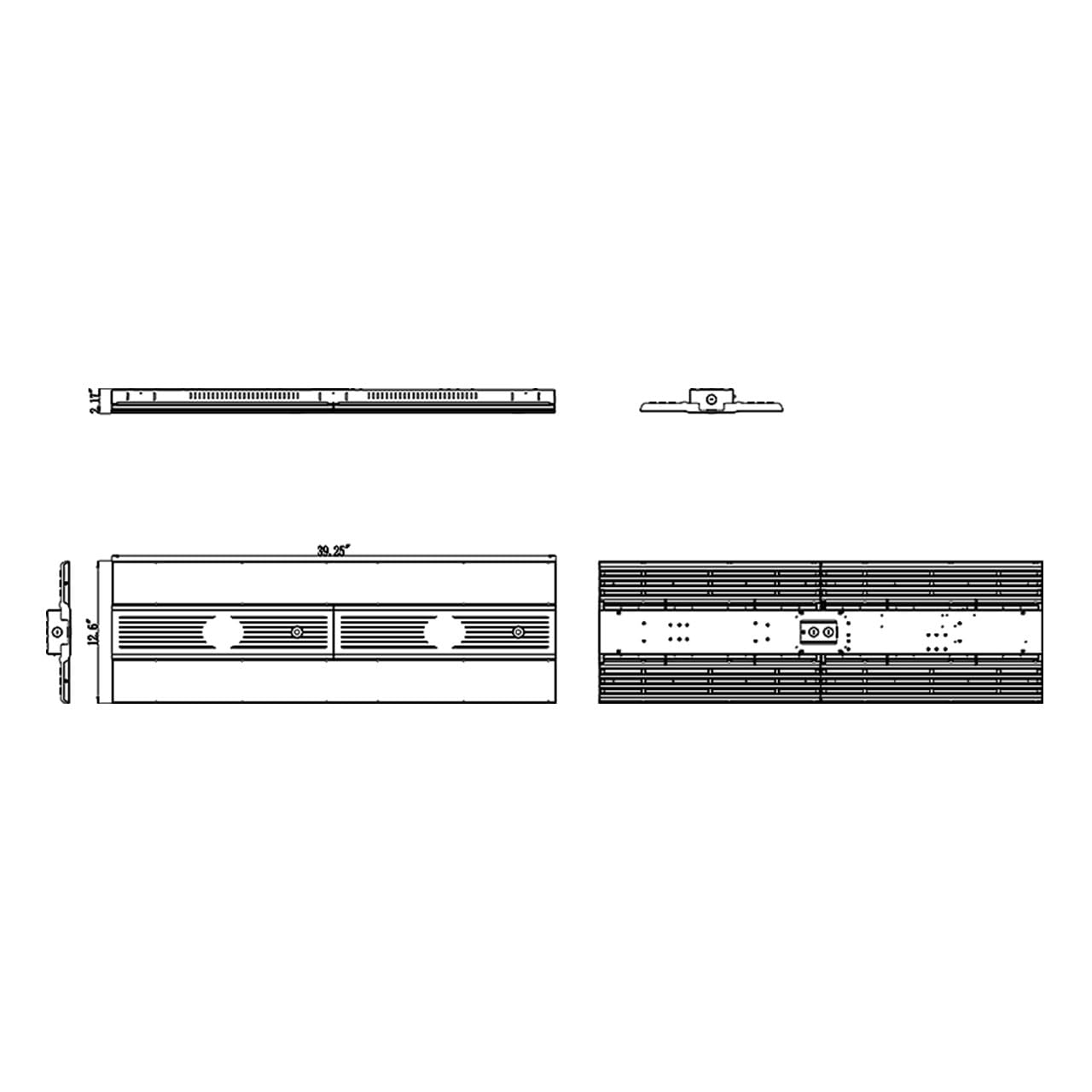 RAB Lighting RAB RBAY17L LED Linear High Bay, 260/320/400W, 35/40/50K, Compact Design, Adjustable Power and Color Temperature, 120-277V, Includes Chain and V-Hook for Mount, White