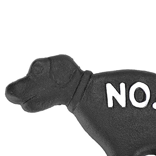 JUXYES Pack of 2 Cast Iron No Pooping Yard Sign Stake, No Dog Allowed Poop Spike Garden Hose Guides Decorative Stake for Garden Lawn Yard