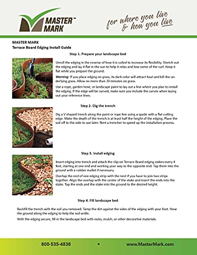 Master Mark Plastics GL61100056514 Landscape Fabric, Edging & Fencing Brown 3inx40ft, 3 Inch by 40 Foot, Natural