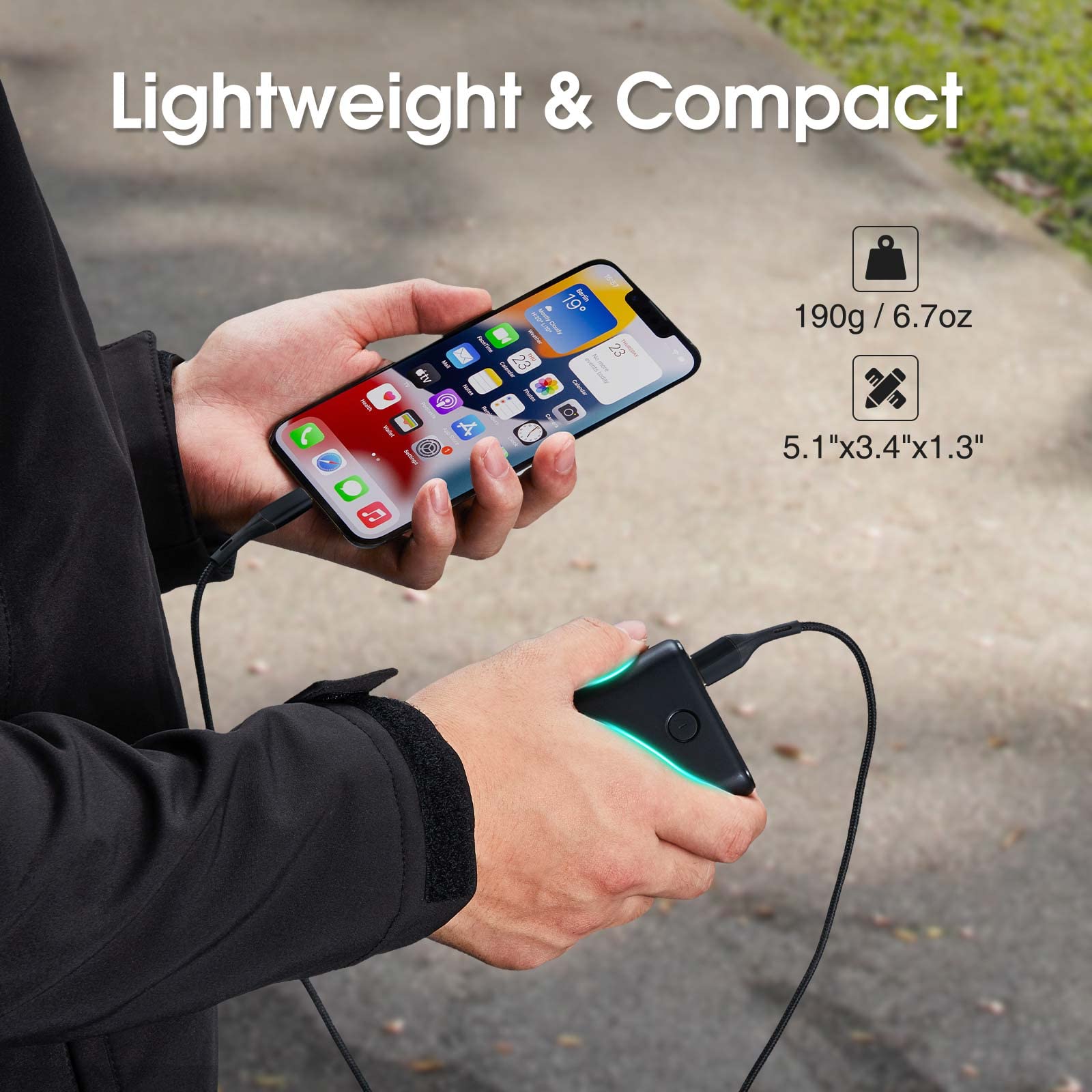 KINGS TREK Power Bank for Heating System, USB-C 10000mAh Portable Charger with Dual Output Port, LED Display Battery Pack for iPhone 14 Pro Max/Samsung Galaxy and More