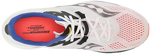 Saucony Men's Endorphin Pro 2 Sneaker, White/Black/Vizi, 11