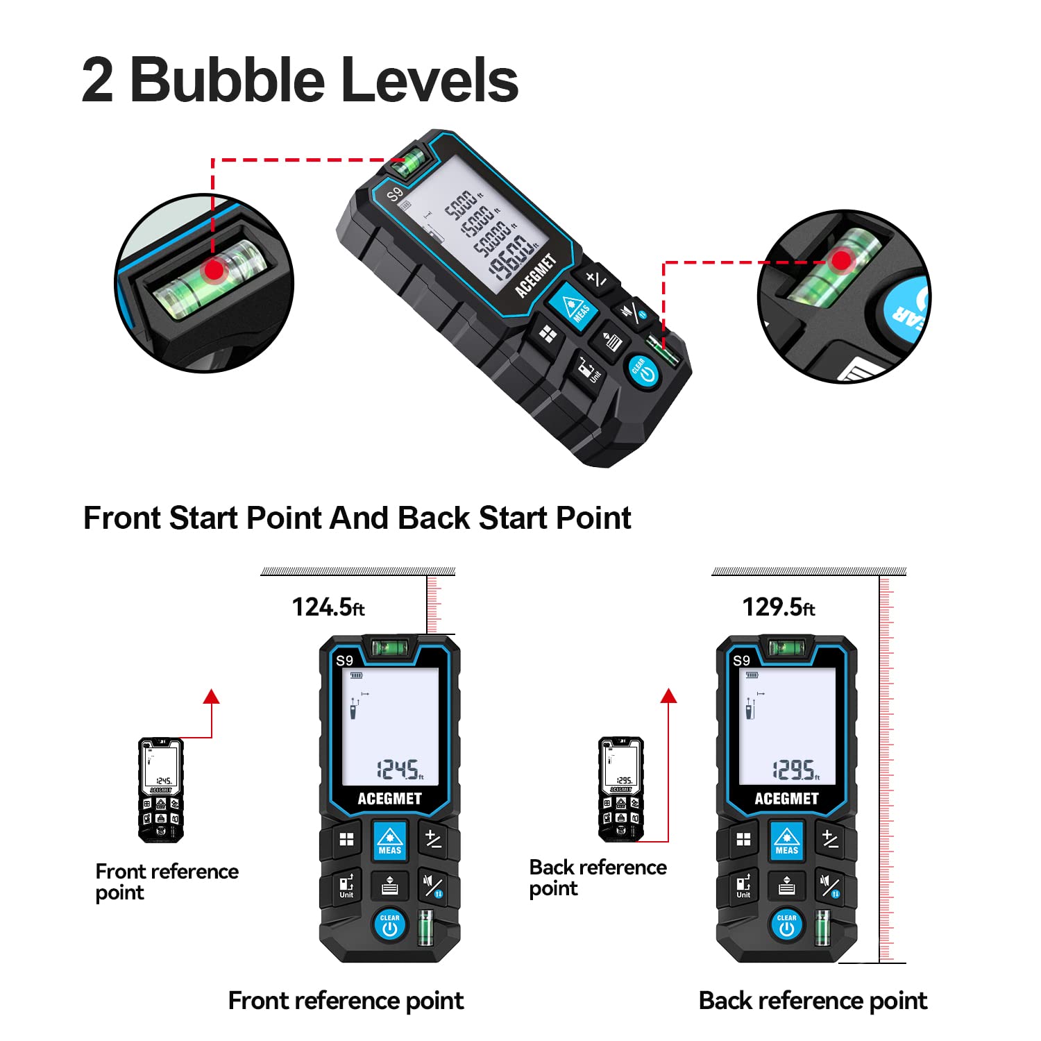 Laser Measurement Tool with Phone App, Real Time Data Sharing+Floor Plan Mapping Laser Tape Measure, 229 Ft Laser Measure, ±1/16 inch Accuracy, Ft/in/Ft+in/M Unit Switch and 6 Modes of the Measurement