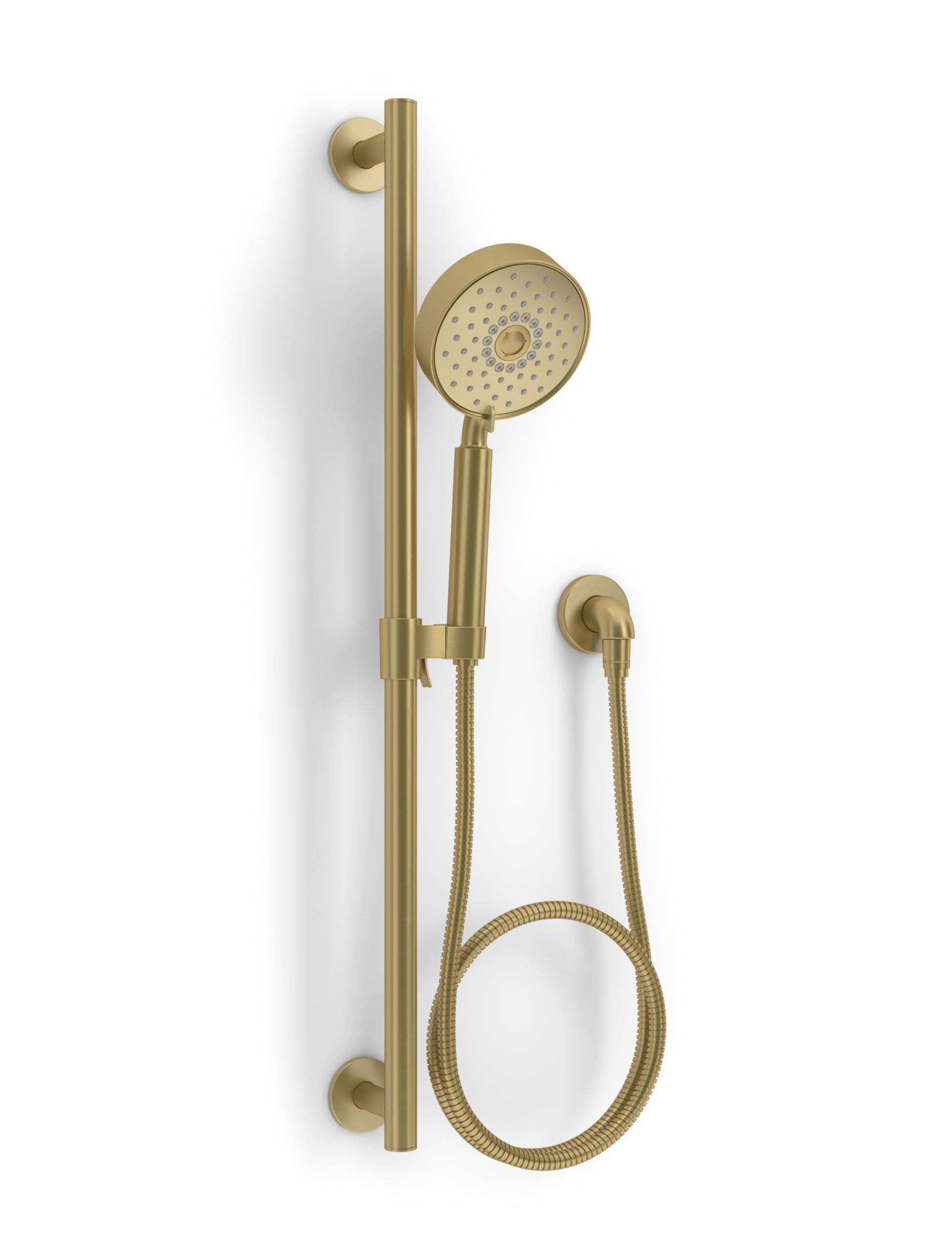 KOHLER 22172-2MB Purist Stillness Wall-Mount Supply Elbow with Check Valve for Handshower Hose, Handheld Shower Elbow, Vibrant Brushed Moderne Brass
