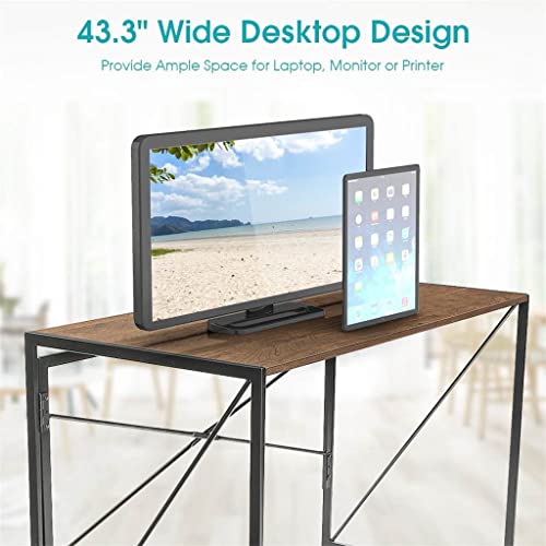 SJYDQ Foldable Computer Table Office Desk Writing Study Table Foldable Design X Shape Standing Desk for Home Office Furniture