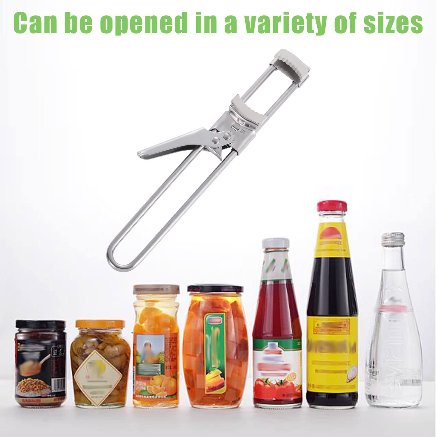 Jar Opener, Adjustable Jar Lid Opener Multifunctional Can Opener Stainless Steel Can Opener Manual Glass Jar Opener Bottle Opener Easy Jar Opener for Seniors Kitchen Gadgets