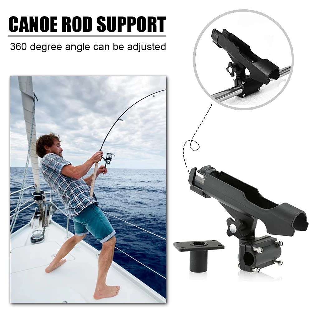 FKSDHDG Adjustable Fishing Rod Holder Pole Mount Fixed Bracket Raft Tool Kayak Side Rail Installation Fishing Tackle Accessory