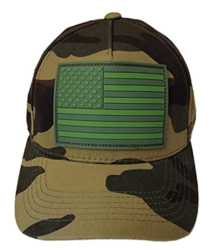Flag cap, USA Flag Hat Adjustable, Military Caps Army, Baseball Cap for Men and Women (Green), One Size