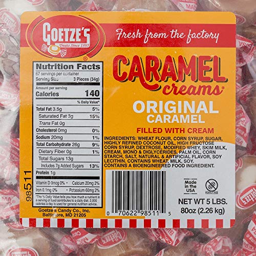 Goetze's Candy Vanilla Caramel Creams - 5 Pound Bag (80 Ounces) - Fresh from the Factory