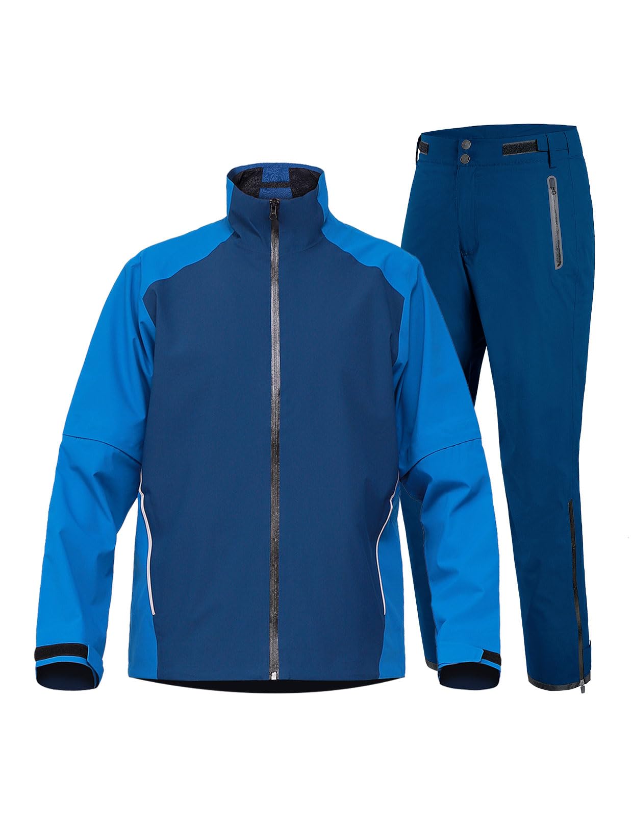 fit space Waterproof Golf Rain Suits for Men Performance Rain Jackets and Pants for All Sports (Navy-Blue Full-Zip, Medium)